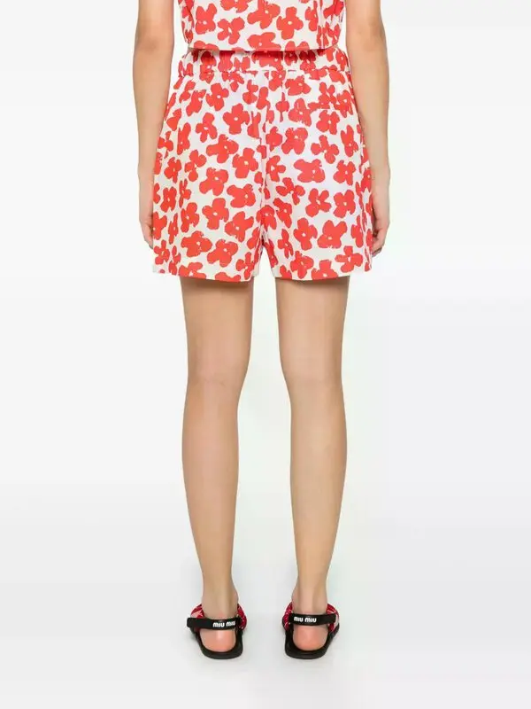 MSGM Floral Print Drawstring Shorts
