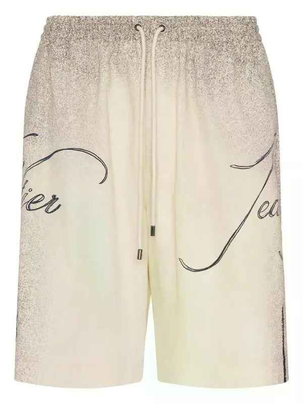 JEAN PAUL GAULTIER Tattoo Print Deck Shorts - Neutrals
