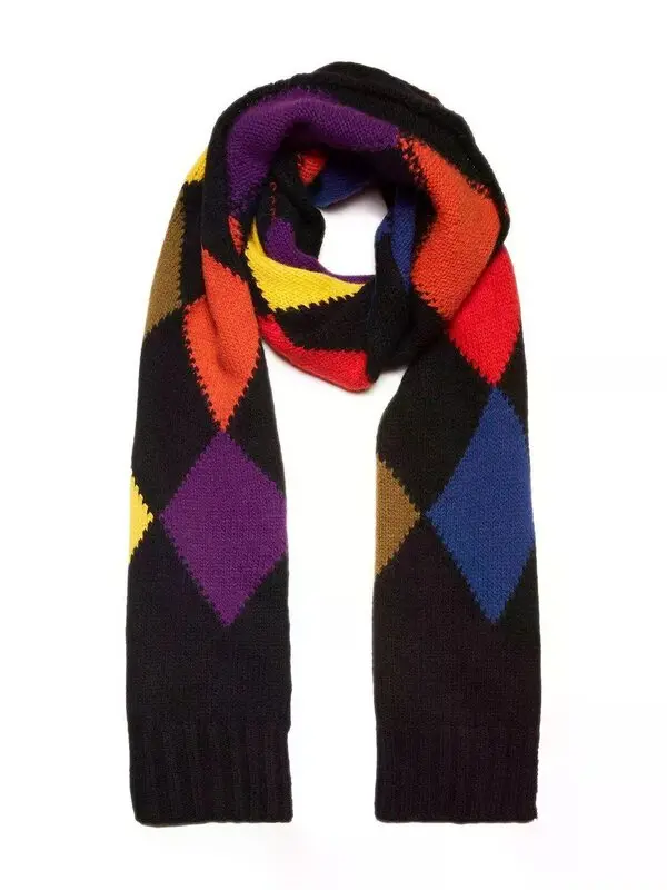 La DoubleJ Argyle-check Knitted Scarf