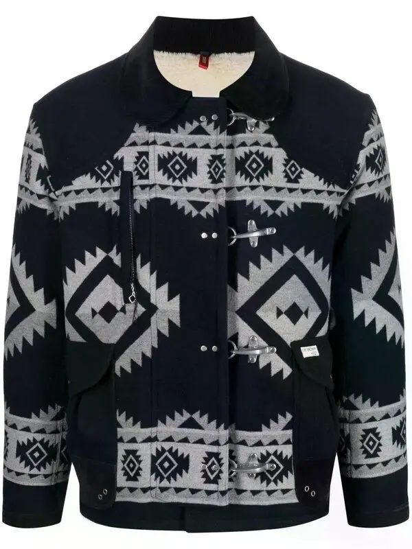 FAY Geometric Three-pocket Jacket - Blue