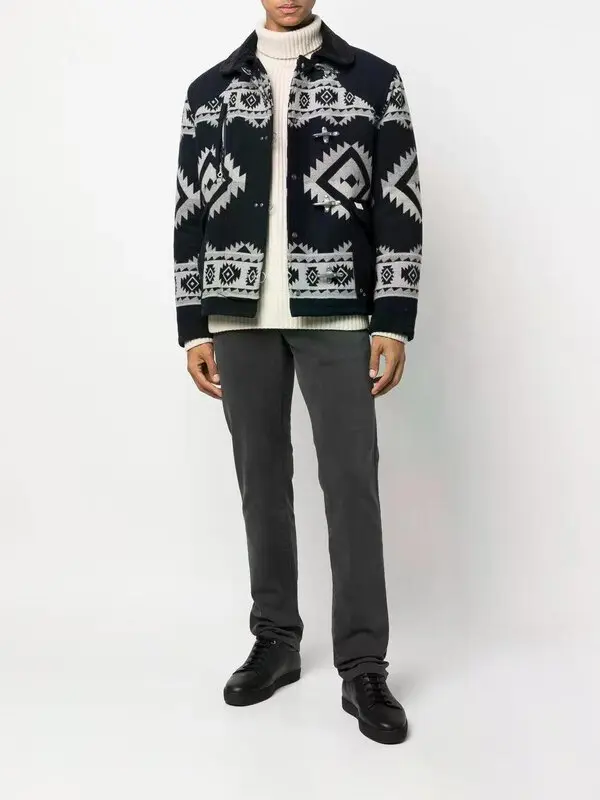 FAY Geometric Three-pocket Jacket - Blue
