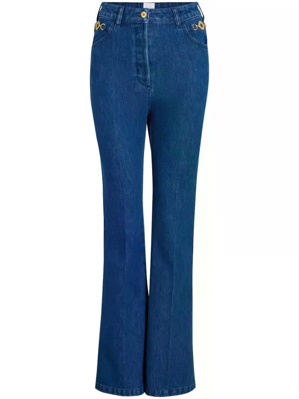 PATOU Organic-cotton Flared Jeans - Blue
