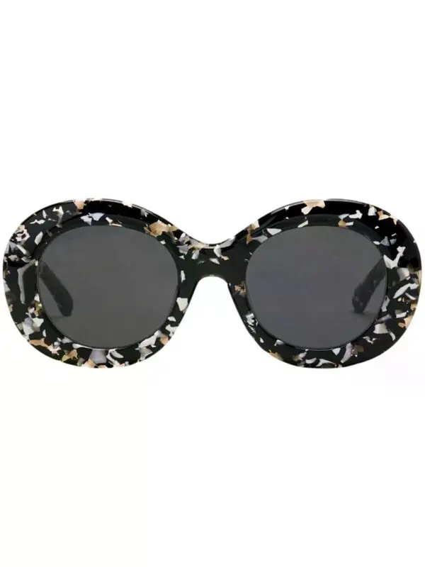 AMI Paris Rounded Tortoiseshell De Coeur Sunglasses - Black