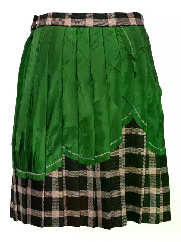 Kolor Patchwork Pleated Mini Skirt
