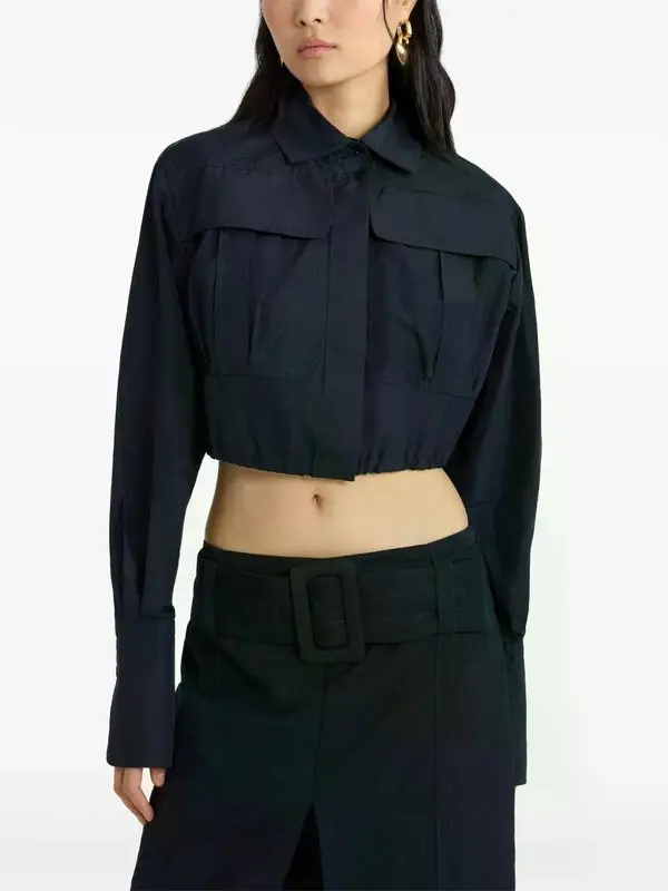 PATOU Cropped Faille Safari Shirt