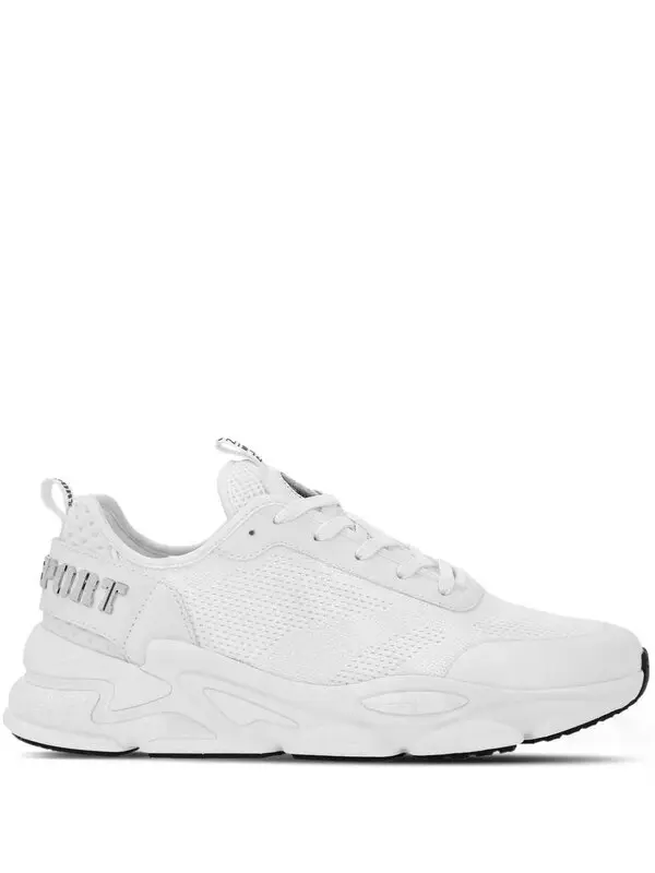 PLEIN SPORT Logo-lettering Mesh Sneakers - White