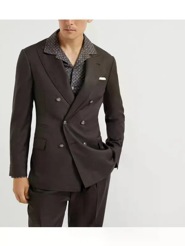 Brunello Cucinelli Double-breasted Blazer - Brown