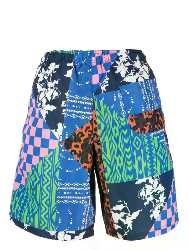 COUNTY OF MILAN Patchwork-print Swim Shorts