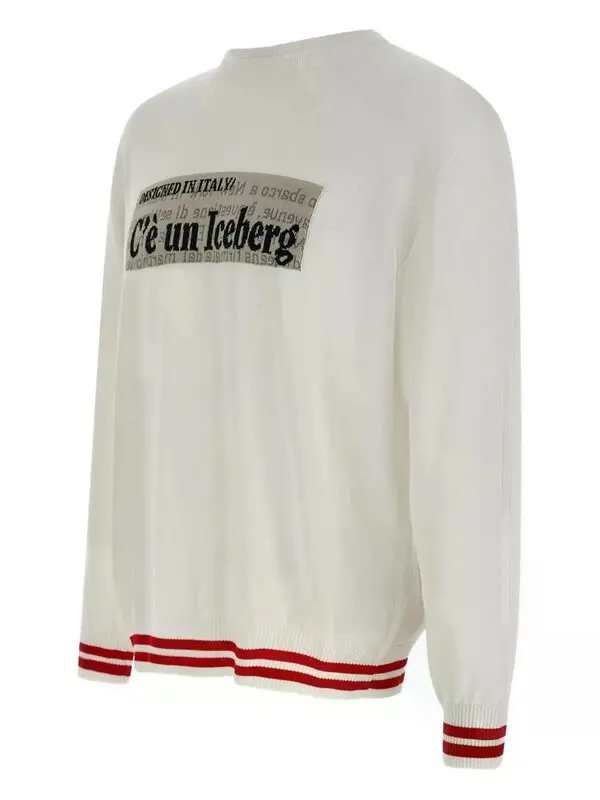 Iceberg Cotton Crew Neck Sweater With Embroidered Logo