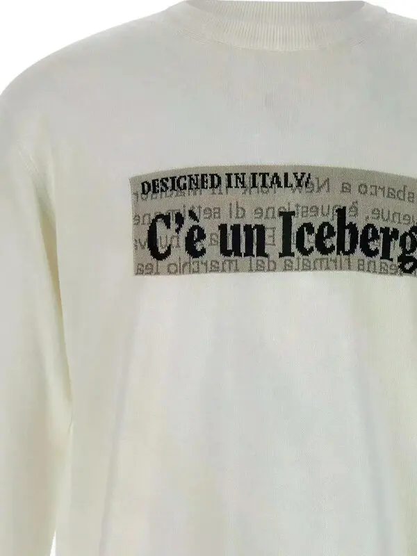 Iceberg Cotton Crew Neck Sweater With Embroidered Logo