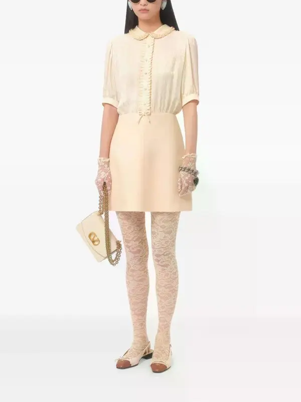 Valentino Garavani Rebrodé Lace Tights - Neutrals