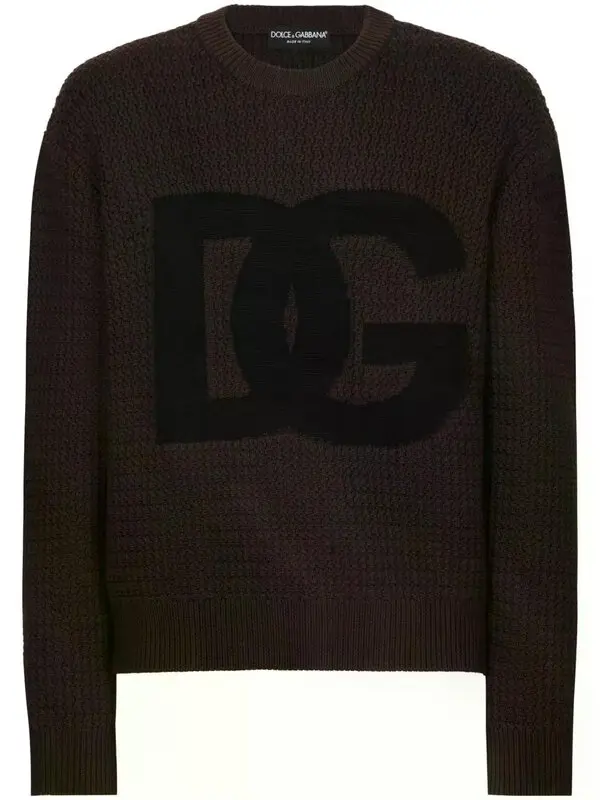 Dolce & Gabbana Logo Patch Virgin Wool Jumper
