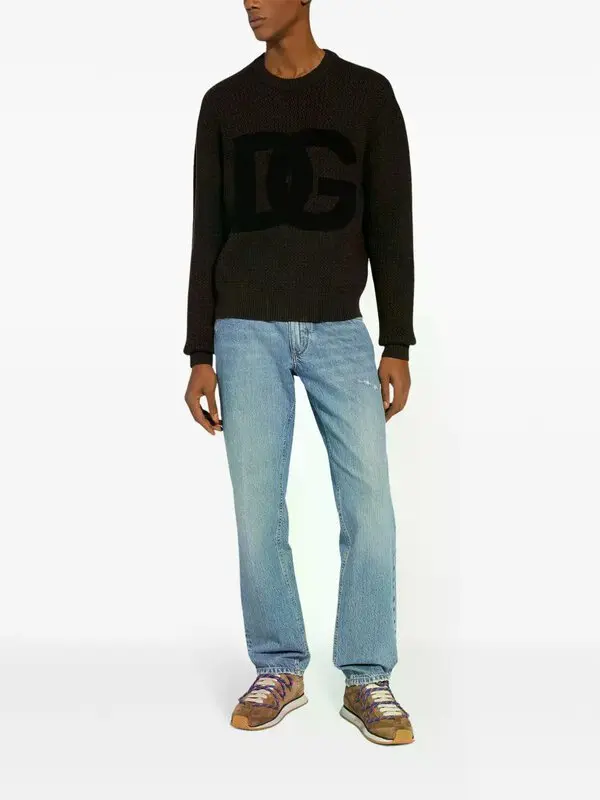 Dolce & Gabbana Logo Patch Virgin Wool Jumper