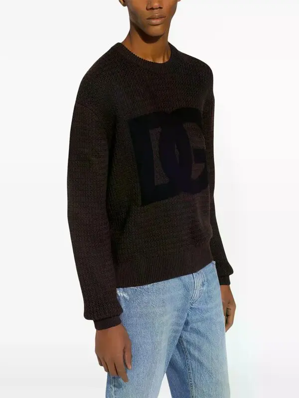 Dolce & Gabbana Logo Patch Virgin Wool Jumper
