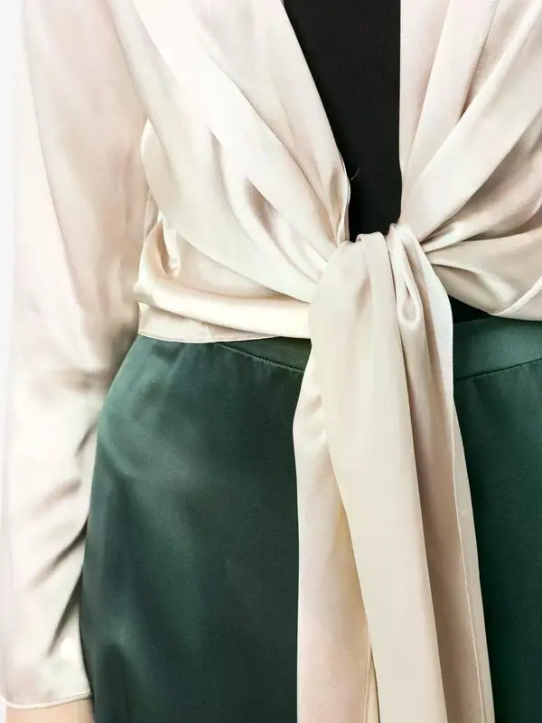 Voz Wrap-style Satin Blouse