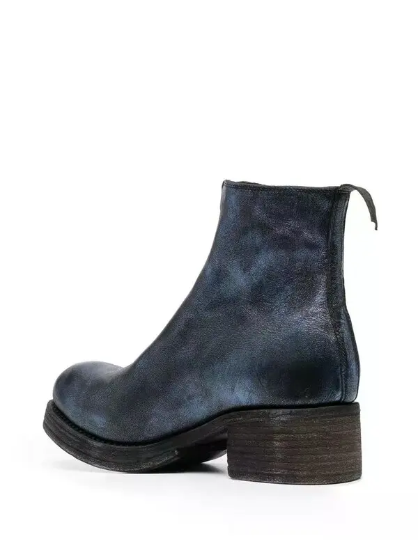 Guidi Metallic-sheen Leather Boots - Blue