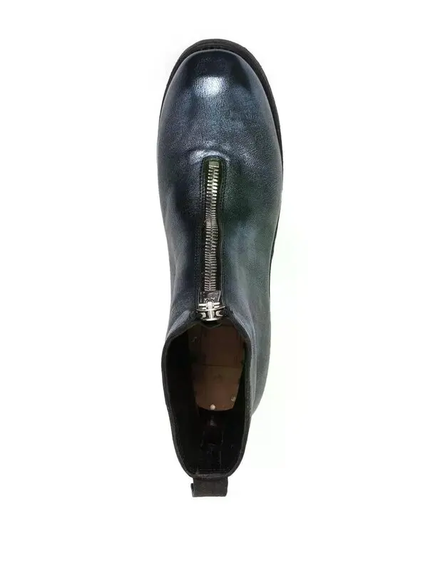 Guidi Metallic-sheen Leather Boots - Blue