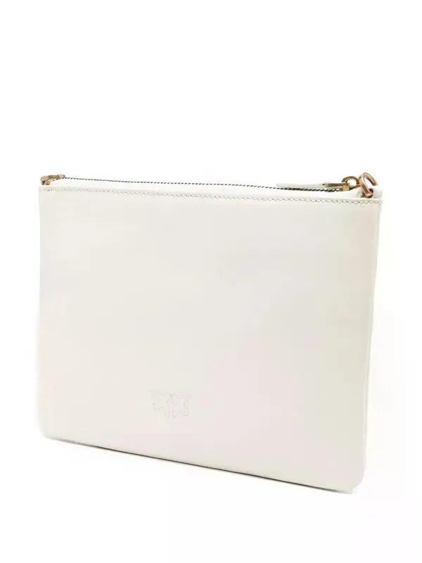 Pinko Logo Plaque Flat Classic Bag - White