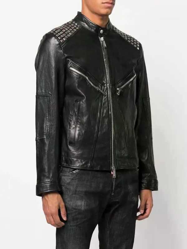 Dsquared2 Studded Leather Biker Jacket