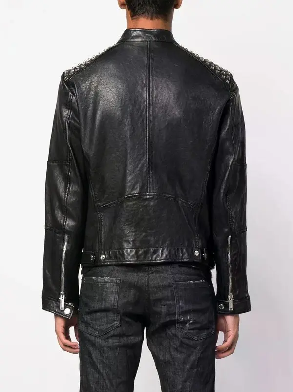 Dsquared2 Studded Leather Biker Jacket