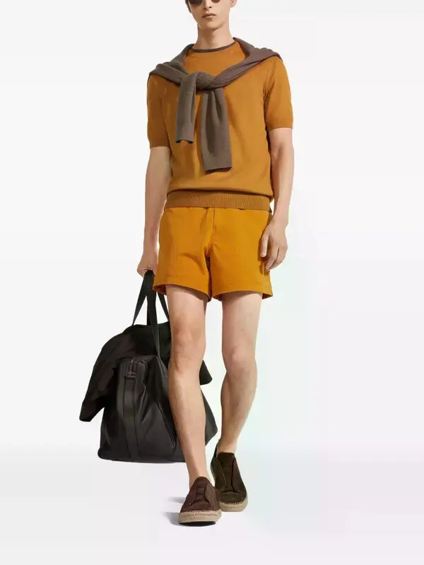 Zegna 232 Road Brand Mark Swim Shorts - Orange