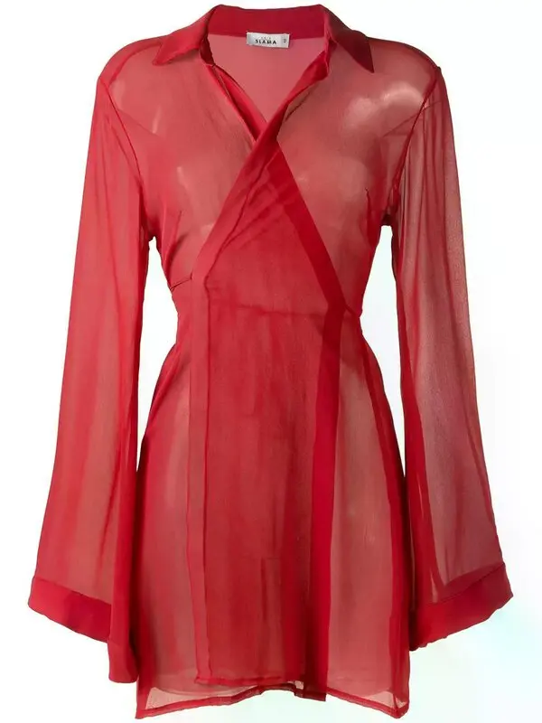 AMIR SLAMA Tie-front Silk Beach Dress - Red