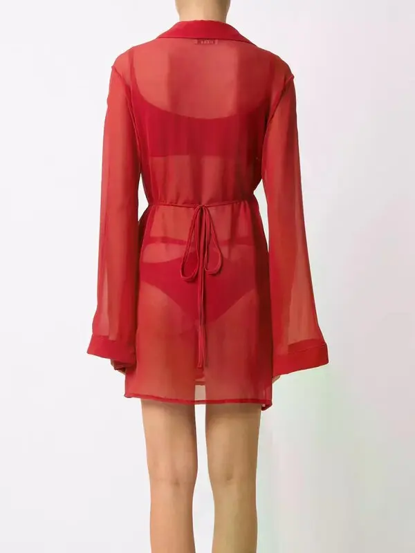 AMIR SLAMA Tie-front Silk Beach Dress