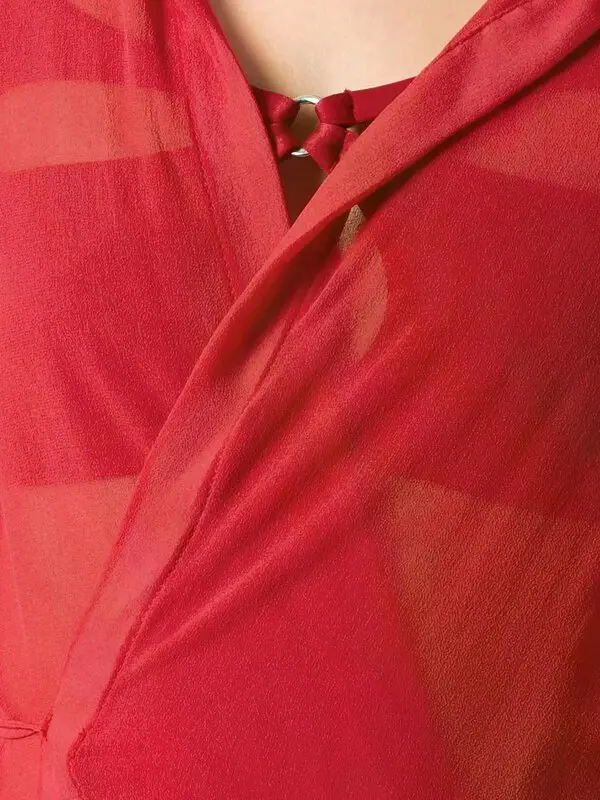 AMIR SLAMA Tie-front Silk Beach Dress