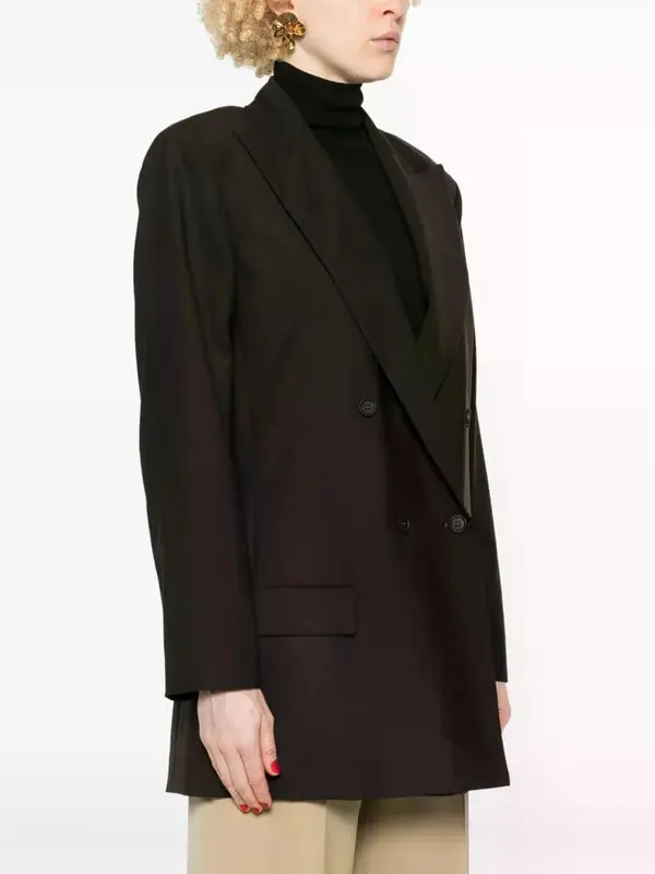 Fabiana Filippi Double-breasted Virgin Wool-blend Blazer - Brown