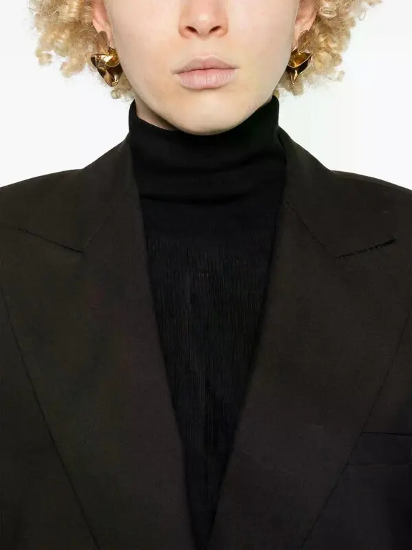 Fabiana Filippi Double-breasted Virgin Wool-blend Blazer - Brown