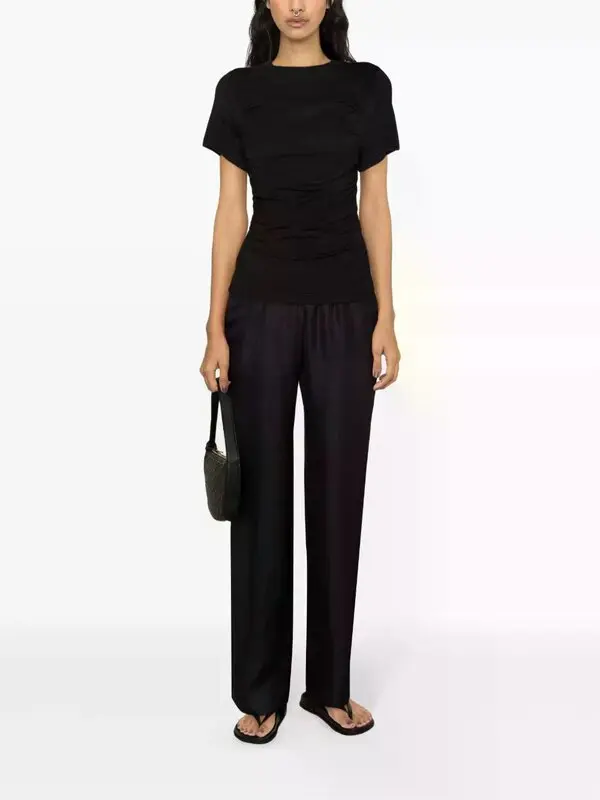 Loulou De Saison Alera Wide-leg Silk Trousers - Black