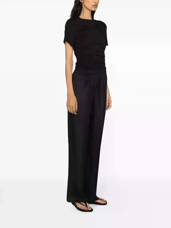 Loulou De Saison Alera Wide-leg Silk Trousers - Black
