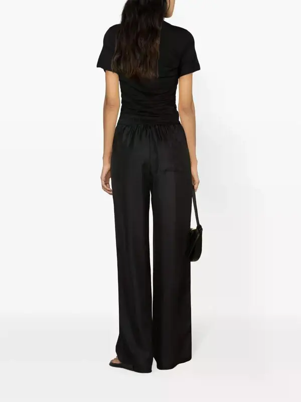 Loulou De Saison Alera Wide-leg Silk Trousers - Black