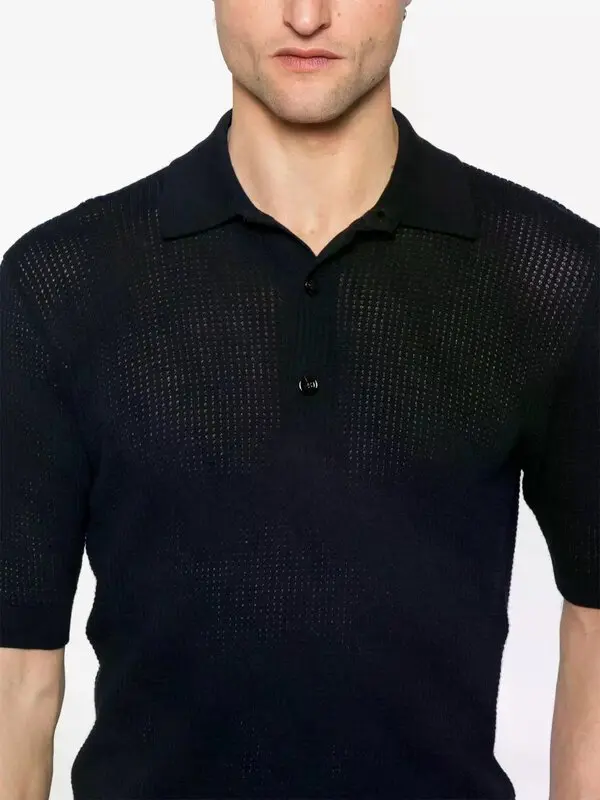 LARDINI Waffle-knit Polo Shirt