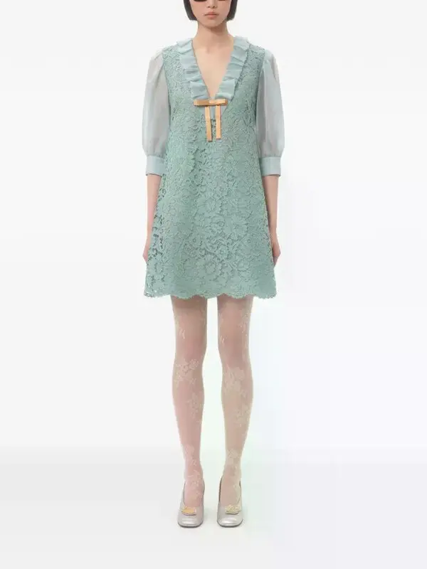 Valentino Garavani Short Dress In Heavy Lace