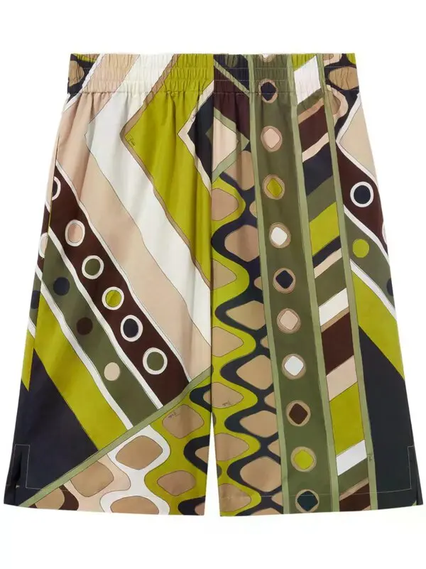 Emilio Pucci Vivara-print Cotton Shorts - Green