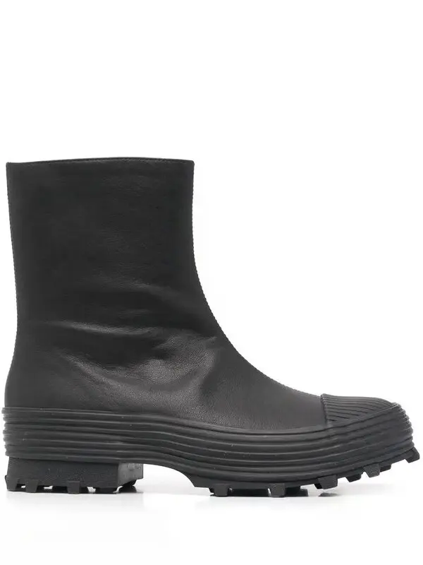 Camper Traktori Leather Ankle Boots - Black