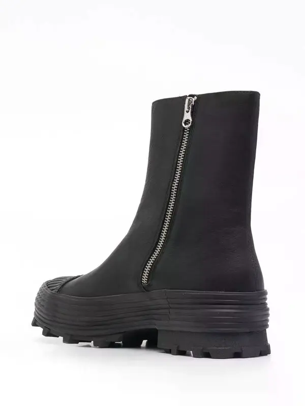 Camper Traktori Leather Ankle Boots - Black
