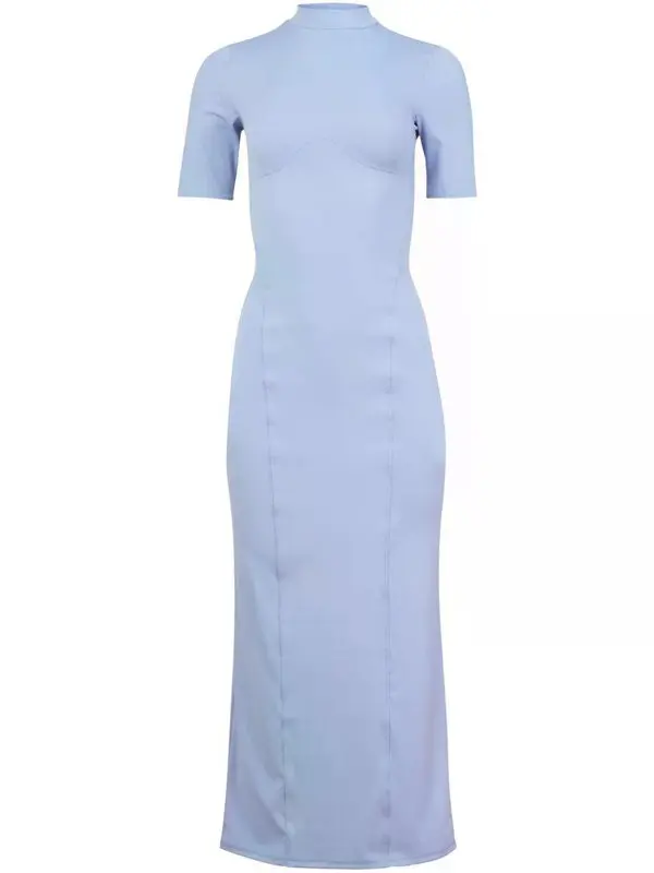 FLEUR DU MAL Jersey Mock-neck Maxi Dress