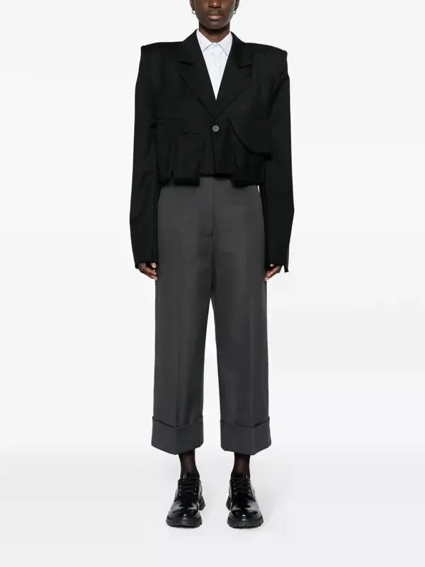 Thom Browne High-waisted Canvas Trousers - Grey