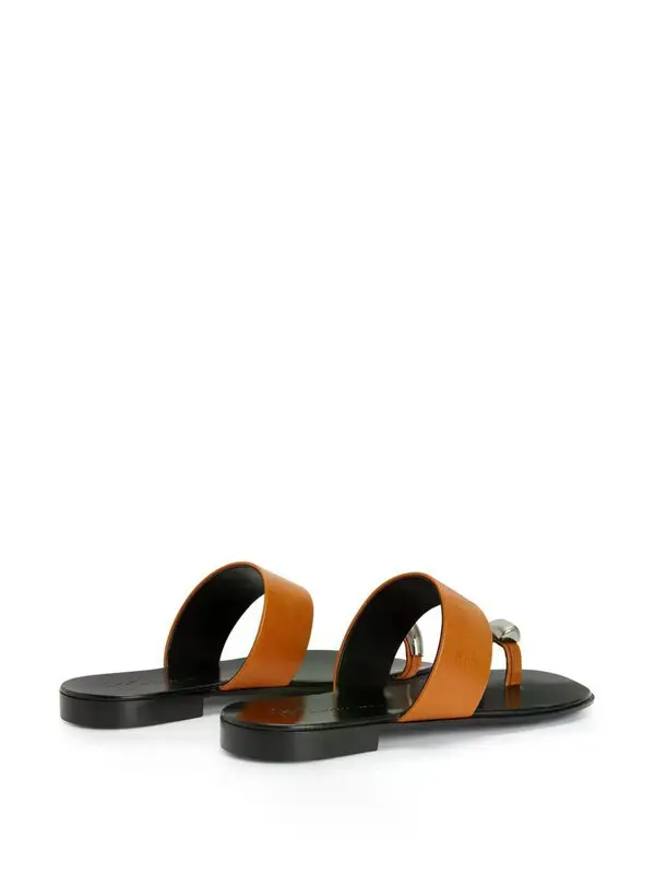 GIUSEPPE ZANOTTI Norbert Leather Toe-loop Sandals - Black