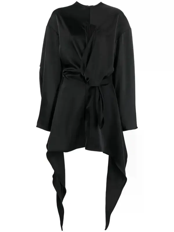 Attico Asymmetric Cut-out Satin Minidress