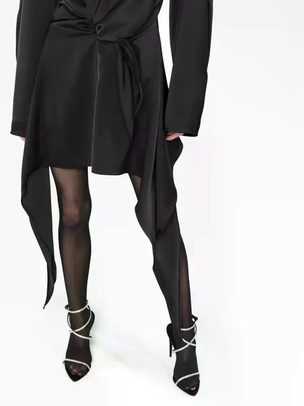 Attico Asymmetric Cut-out Satin Minidress