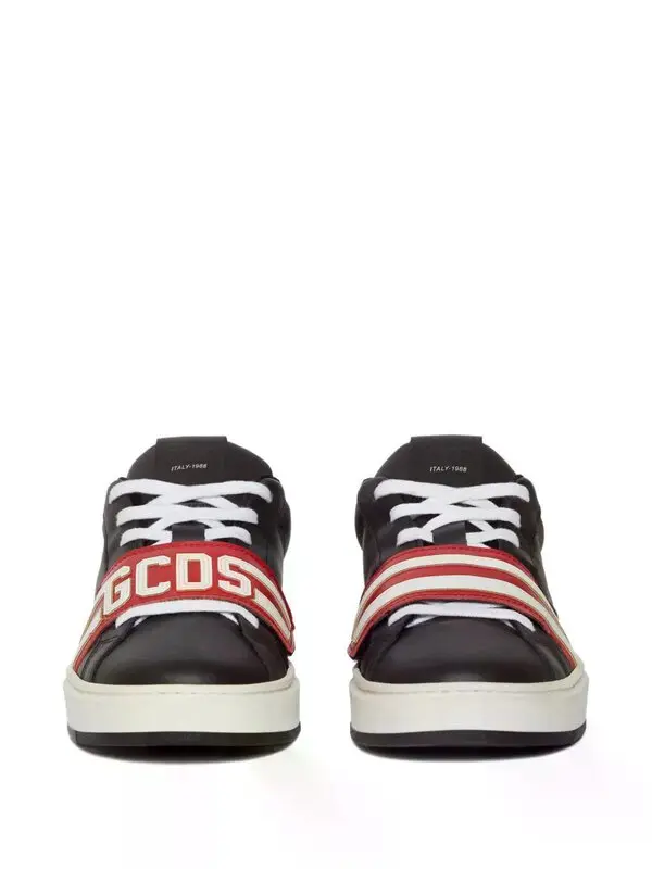 Gcds Leather Lace-up Sneakers With Logo Detailing