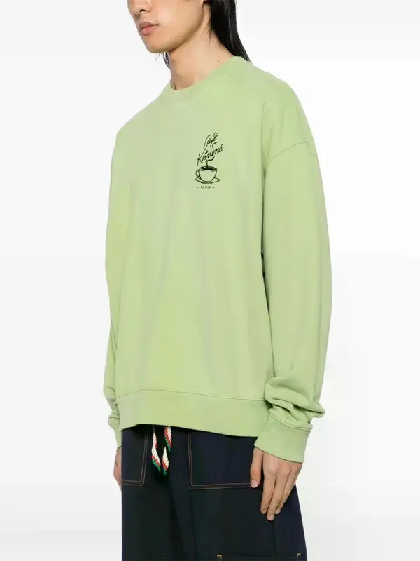 CAFÉ KITSUNÉ Logo-embroidered Sweatshirt