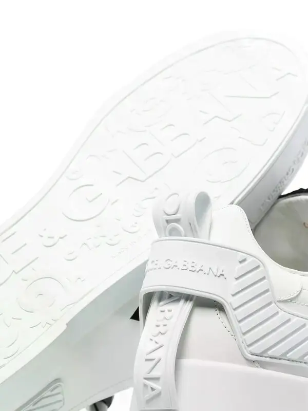 Dolce & Gabbana Portofino Patent Leather Sneakers - White