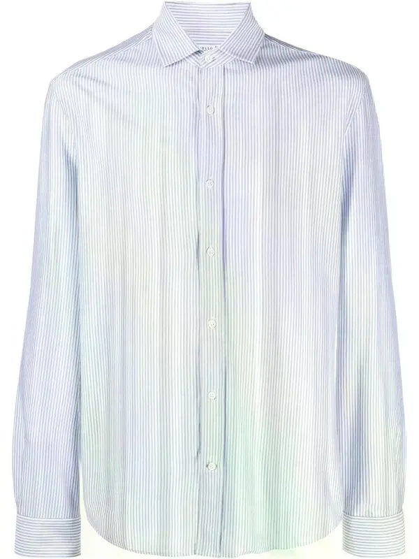 Brunello Cucinelli Candy-stripe Long-sleeve Shirt