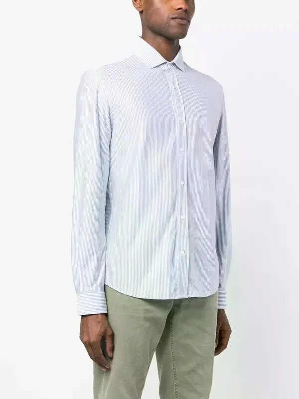 Brunello Cucinelli Candy-stripe Long-sleeve Shirt
