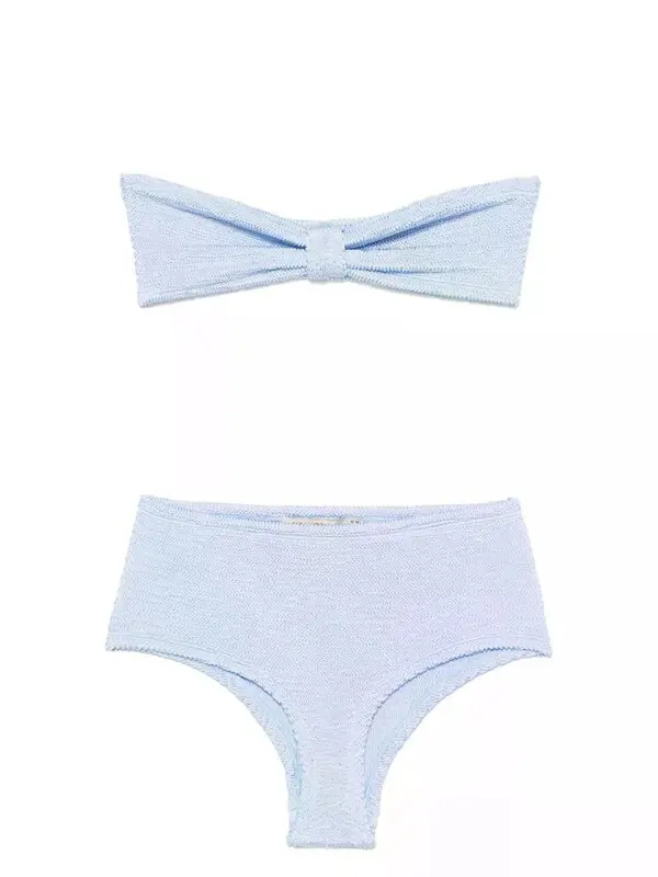 PARAMIDONNA Seersucker Bandeau Bikini - Blue