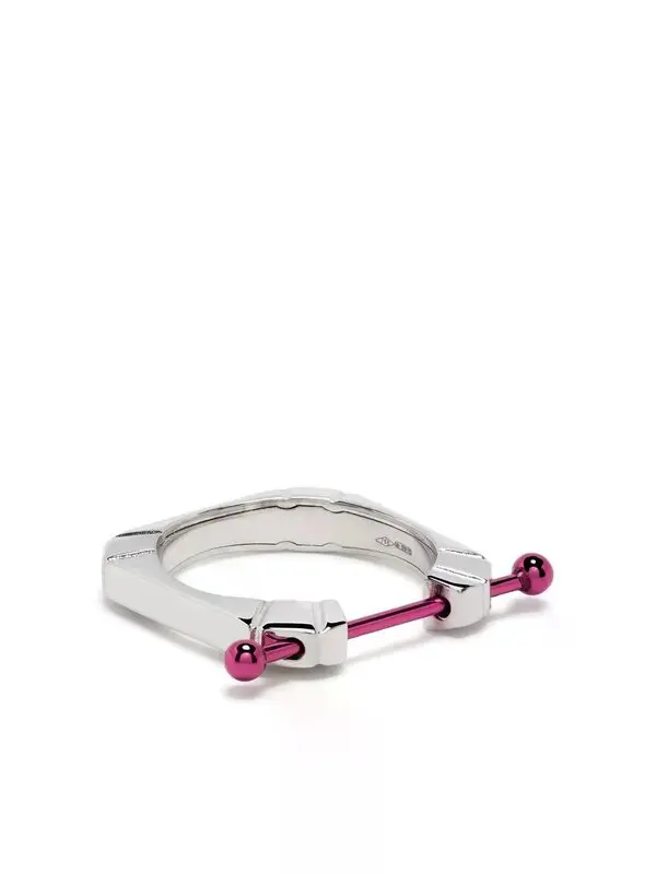 EERA 18kt White Gold Square Hug Ring